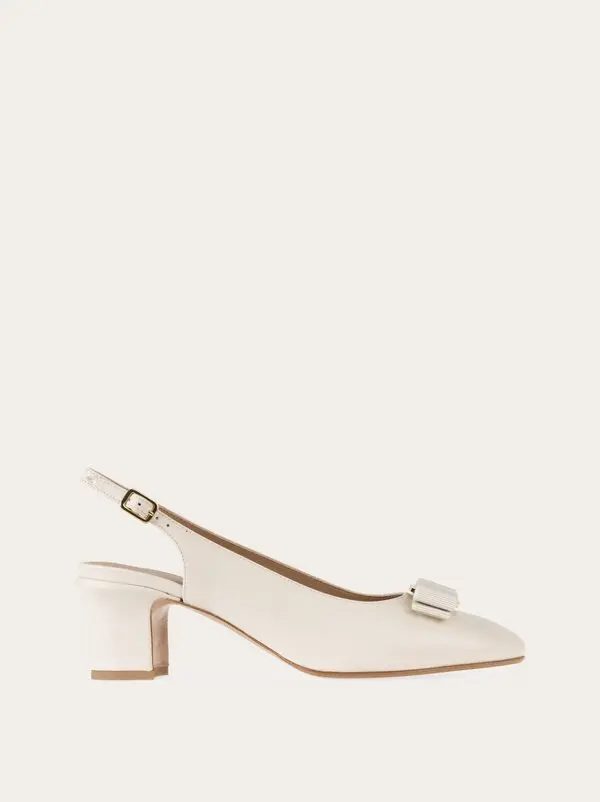 FERRAGAMO Vara Bow Slingback Pump - White