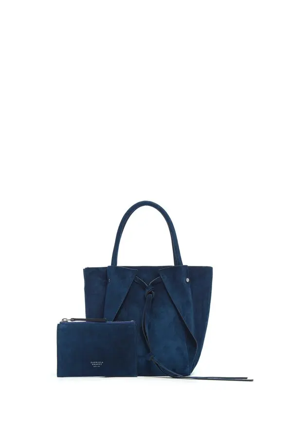Gabriela Hearst Small Marija Tote Bag In Suede - Navy