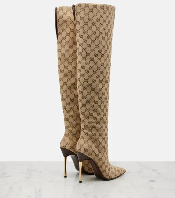 Gucci Bombshell Gg Canvas Over-the-knee Boots