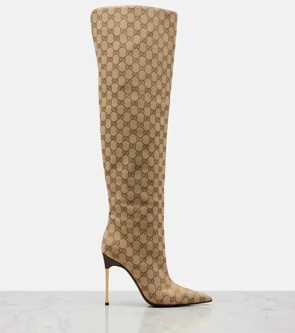 Gucci Bombshell Gg Canvas Over-the-knee Boots