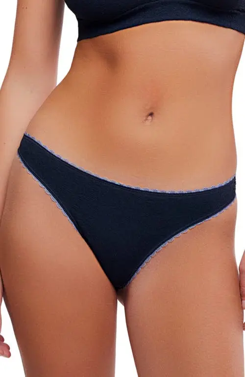 Free People Intimately Fp Sweat Point Seamless Thong - Black Combo
