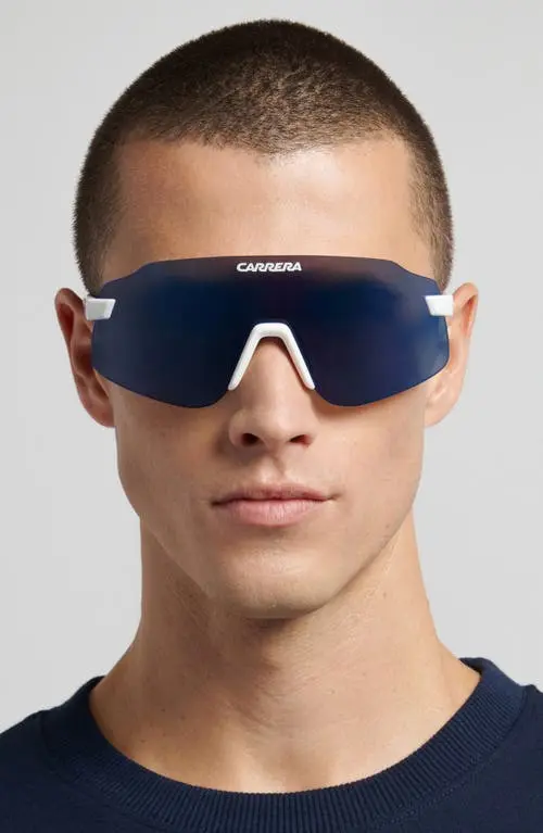 Carrera Eyewear C Sport 99mm Shield Sunglasses - Matte White/blue