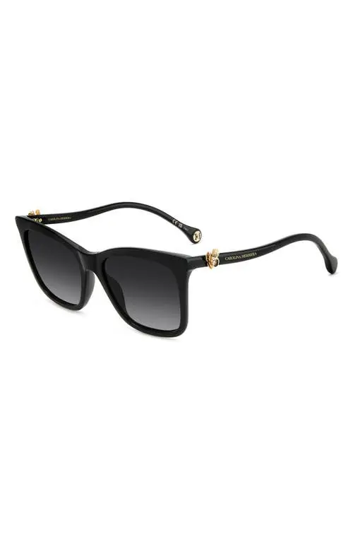 Carolina Herrera Rectangular Sunglasses - Black/dark Grey Sf
