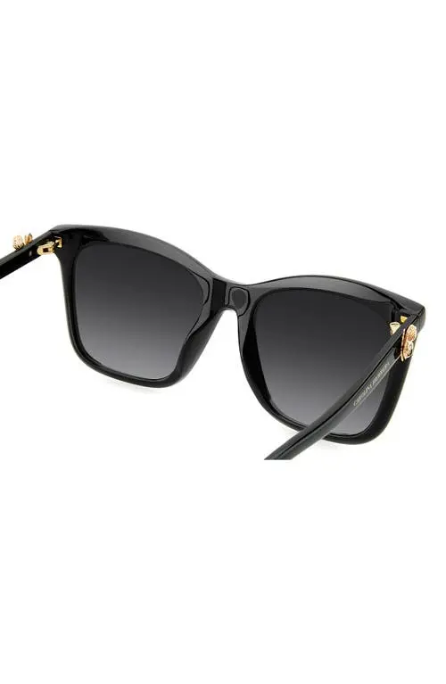 Carolina Herrera Rectangular Sunglasses - Black/dark Grey Sf