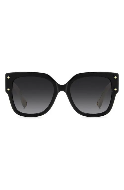 Carolina Herrera 55mm Gradient Square Sunglasses - Black White/dark Grey Sf