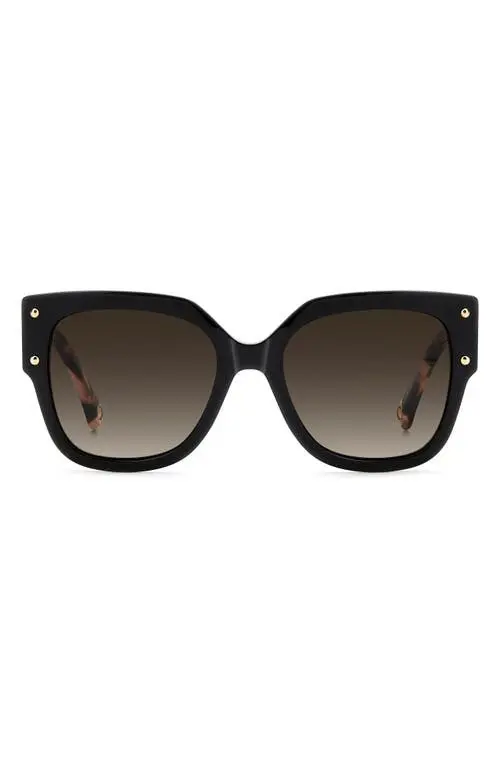 Carolina Herrera 55mm Gradient Square Sunglasses - Black/brown Sf