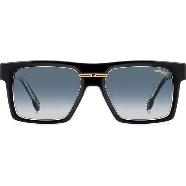 Carrera Eyewear Victory 55mm Gradient Rectangular Sunglasses - Black Crystal/dk Blue Sf