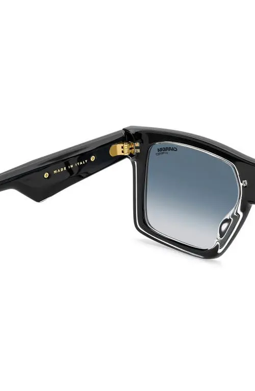 Carrera Eyewear Victory 55mm Gradient Rectangular Sunglasses - Black Crystal/dk Blue Sf