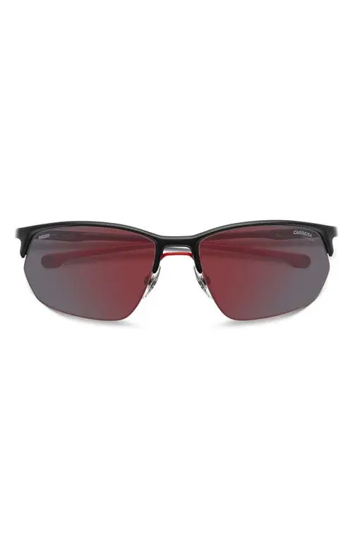 Carrera Eyewear 65mm Polarized Rectangular Sunglasses - Matte Black/red