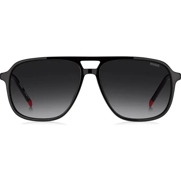 Hugo 58mm Square Sunglasses - Black/dark Grey Sf