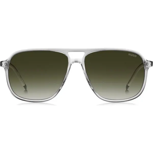 Hugo 58mm Square Sunglasses - Crystal Green/green Shaded