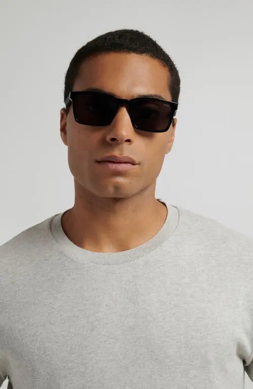 Hugo 55mm Rectangular Sunglasses - Black/grey