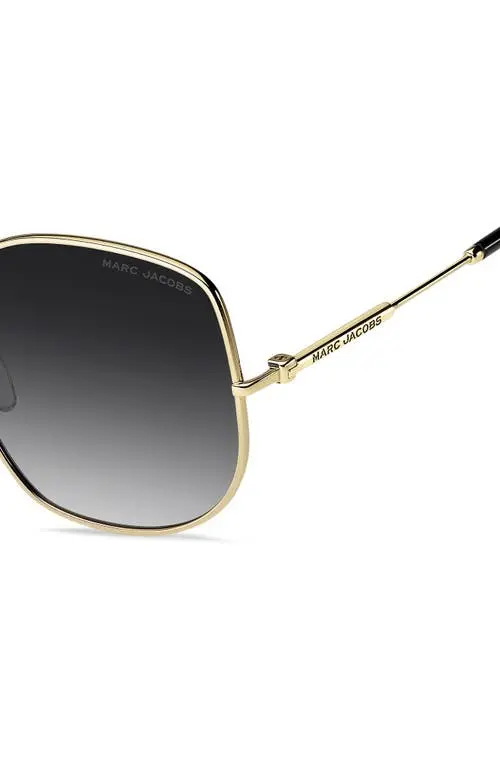 Marc Jacobs 59mm Square Sunglasses - Gold Black/dark Grey