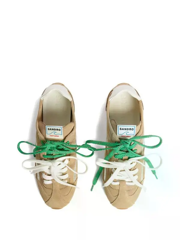 Sandro Light Wave Suede Sneakers - Neutrals