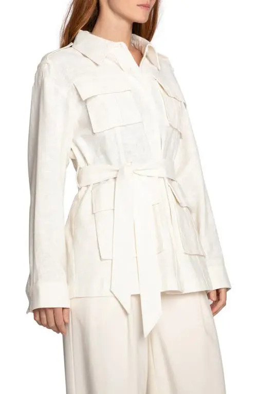 BELLE & BLOOM Belted Cotton & Linen Jacket