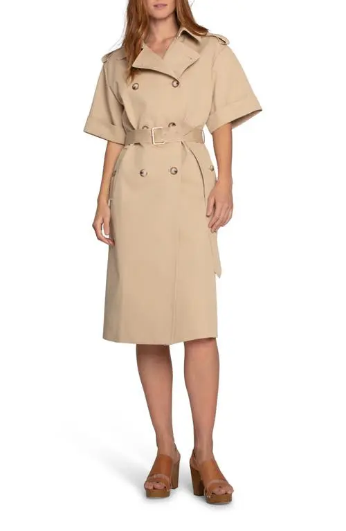 BELLE & BLOOM Cotton-blend Trench Coat With Short Sleeves