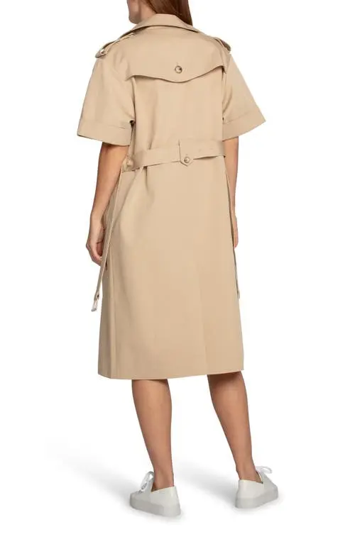 BELLE & BLOOM Cotton-blend Trench Coat With Short Sleeves