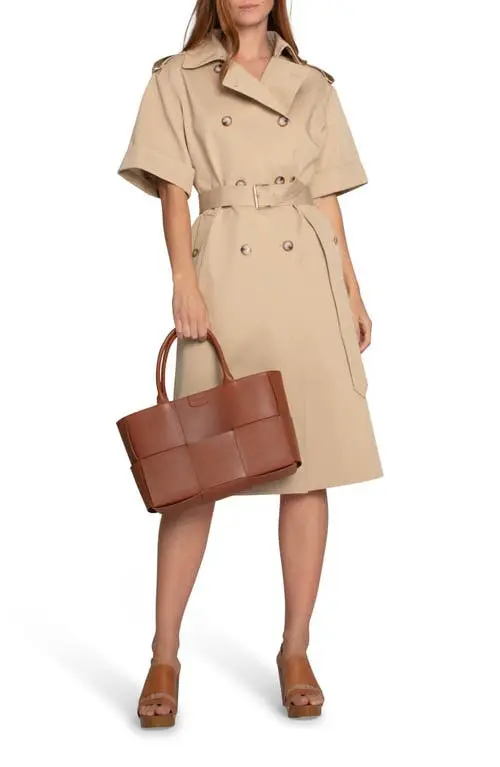 BELLE & BLOOM Cotton-blend Trench Coat With Short Sleeves