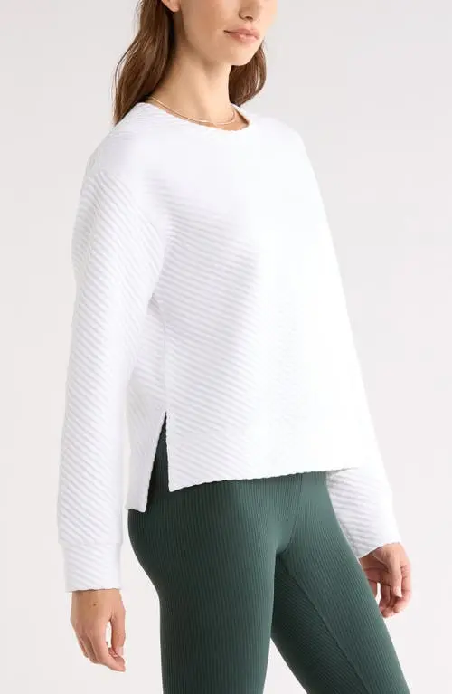 Zella Twill Crewneck Top - White