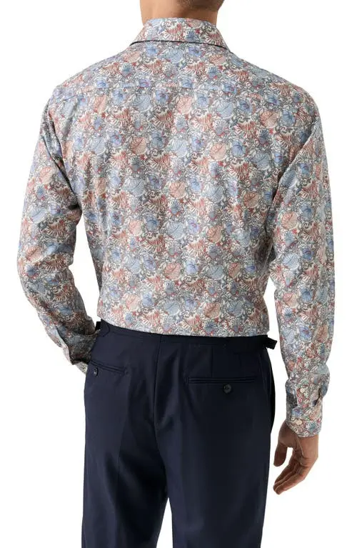 Eton Contemporary Fit Floral Dress Shirt - Medium Red