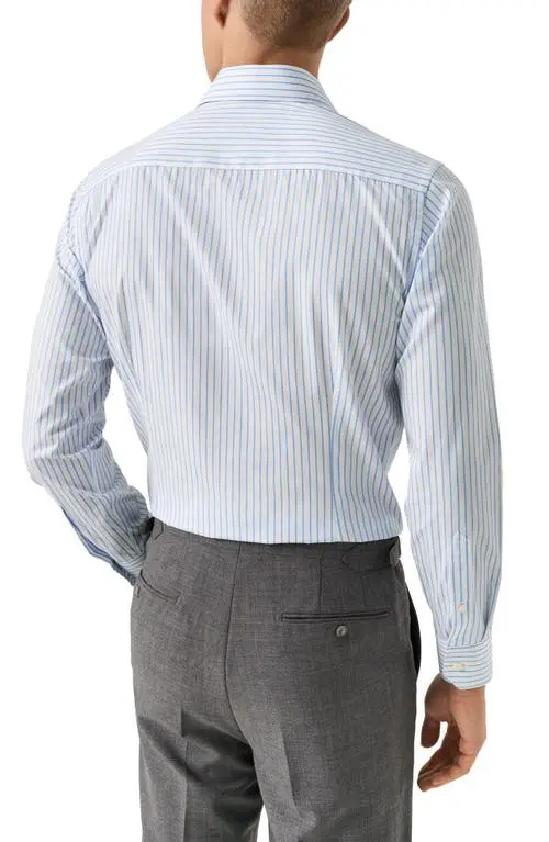 Eton Slim Fit Stripe Dress Shirt - Medium Blue