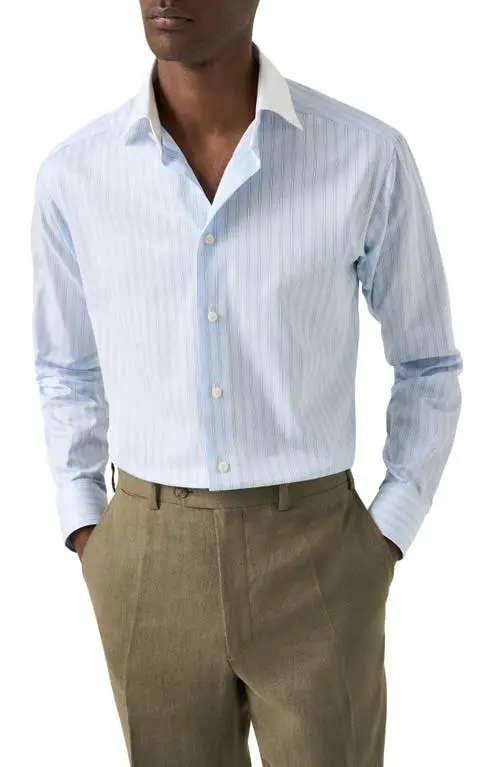 Eton Slim Fit Stripe Dress Shirt