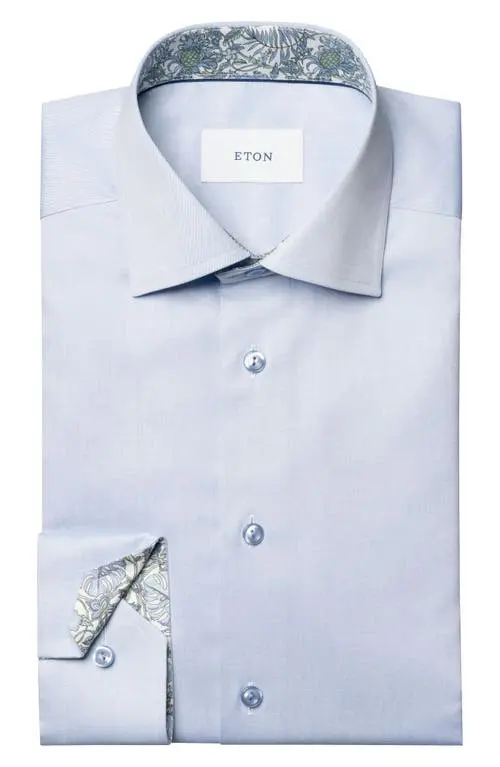Eton Slim Fit Twill Dress Shirt - Light Blue