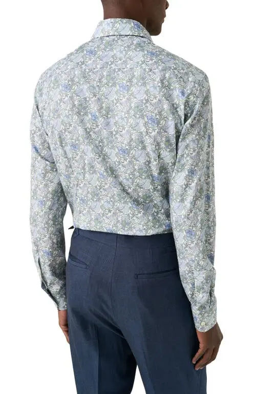Eton Slim Fit Floral Dress Shirt - Medium Green