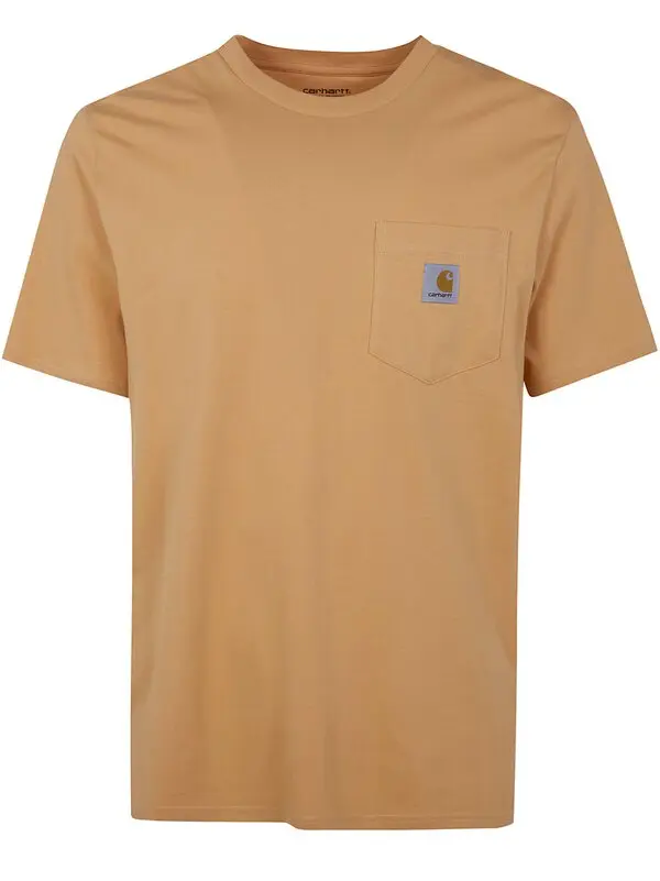 Carhartt Work In Progress Short Sleeves "pockets" Organic Cotton T-shirt - Yellow