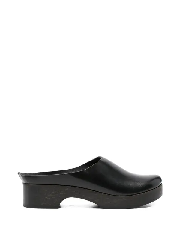 DANIELA GREGIS Leather Low Sabot Mules