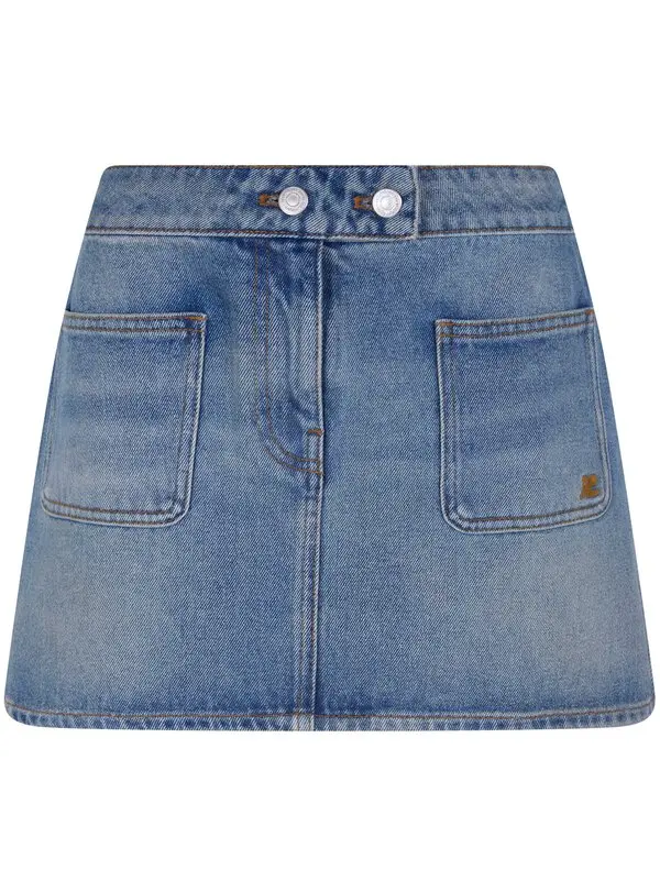COURREGES Signature Denim Mini Skirt - Blue