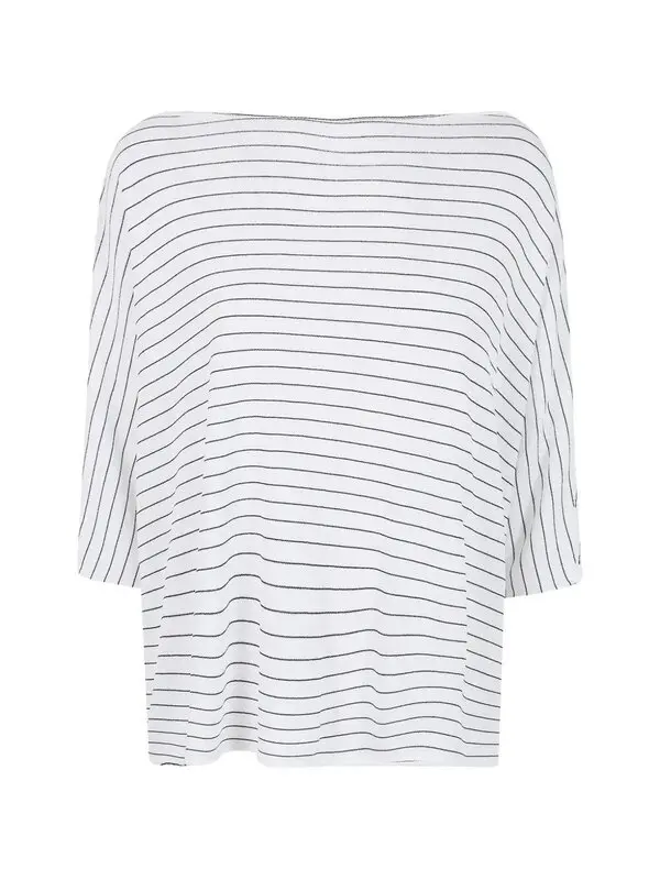 Liviana Conti Boat Neck Striped Sweater