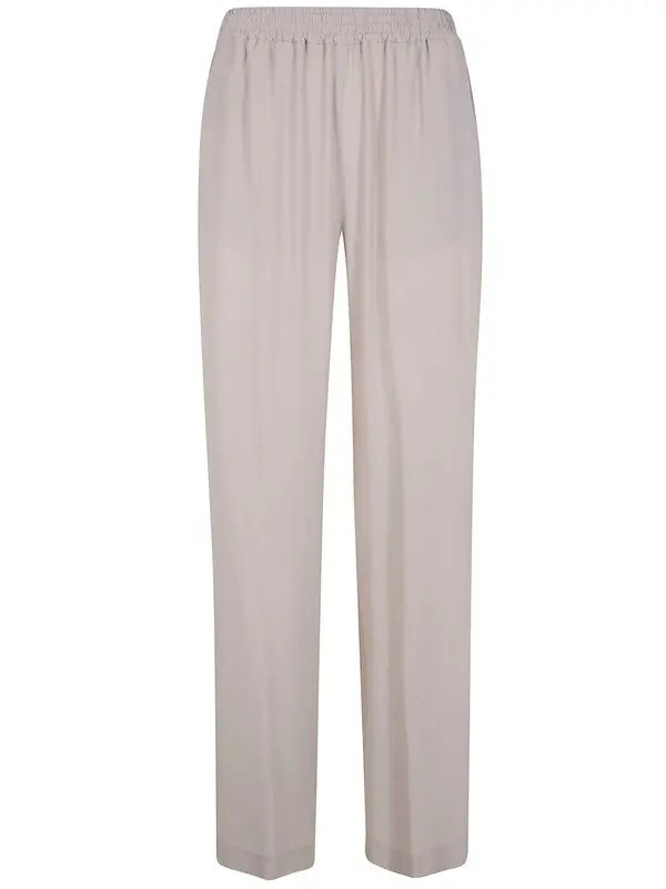 Seventy Crepe Mixed Silk Trousers - Beige