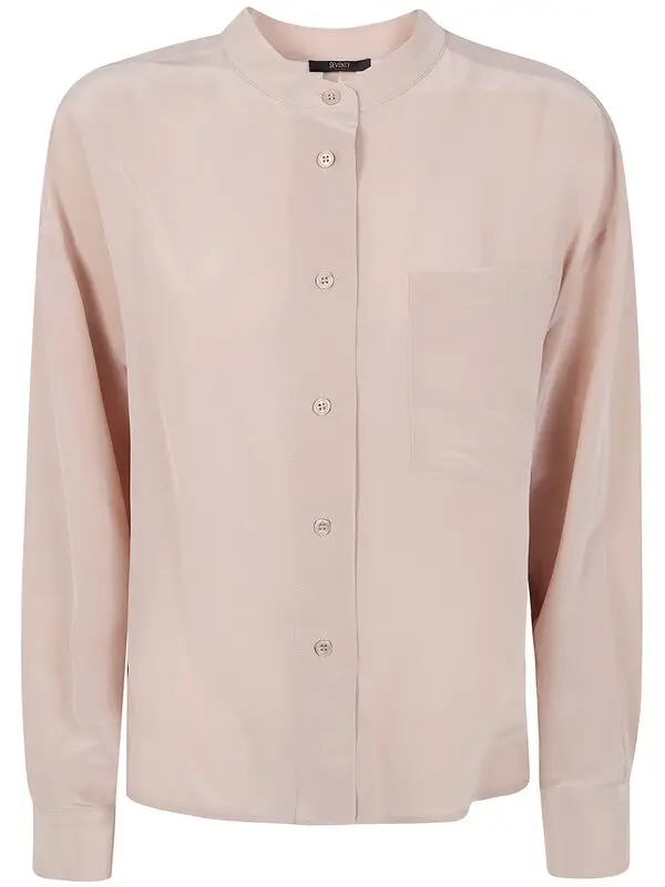 Seventy Mixed Silk Sand Wash Shirt - Pink