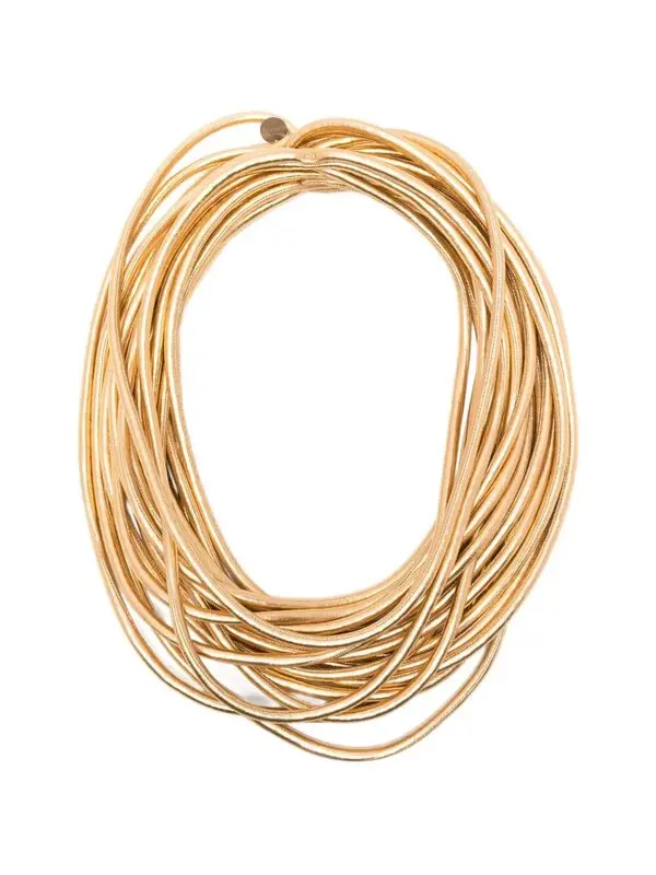 MARIA CALDERARA Glossy Gold" Long Multi Threads Necklace - Metallic