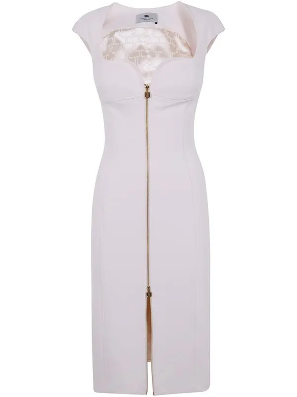 Elisabetta Franchi Midi Dress - Beige
