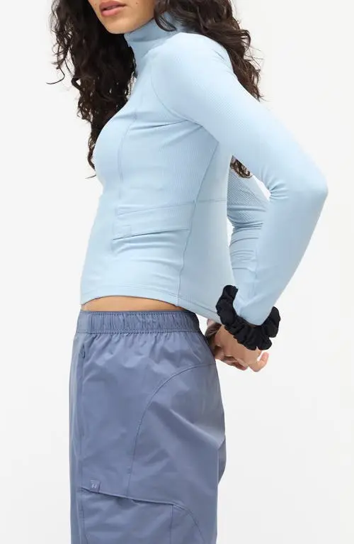 HALFDAYS Julie Quarter Zip Top - Blue Fog