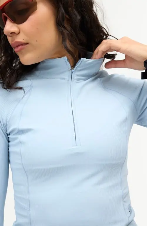 HALFDAYS Julie Quarter Zip Top - Blue Fog