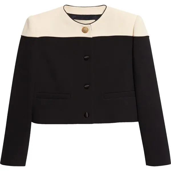 Valentino Garavani Wool Crepe Colorblock Jacket