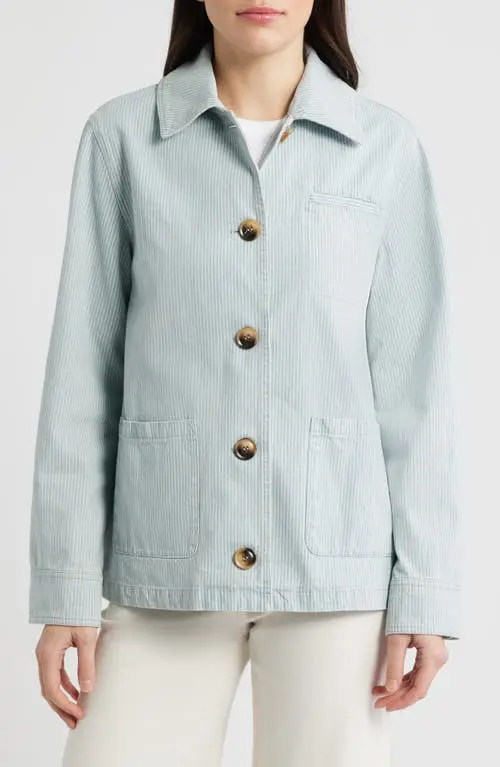 Bernardo Stripe Denim Chore Jacket