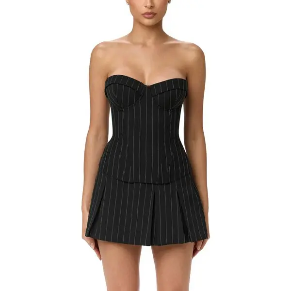 Naked Wardrobe Pinstripe Bustier Top
