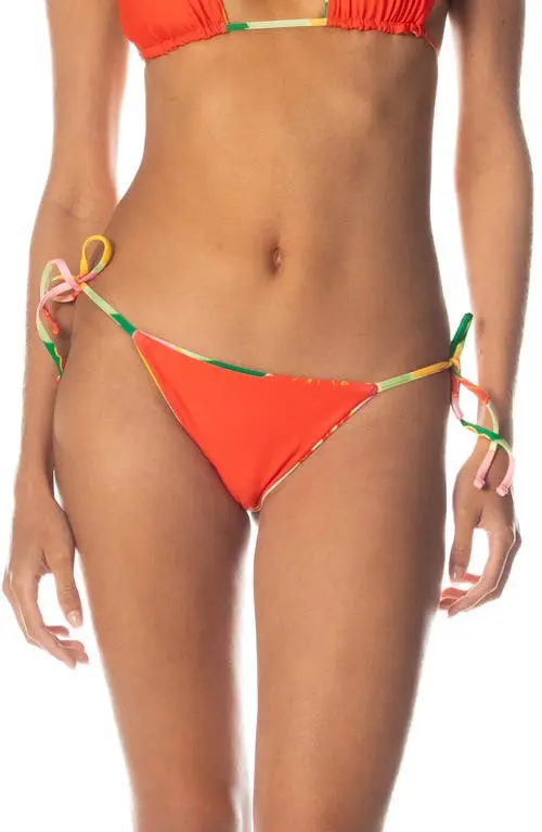 MAAJI Tropical Breeze Sunning Reversible Side Tie Bikini Bottoms - Open Red