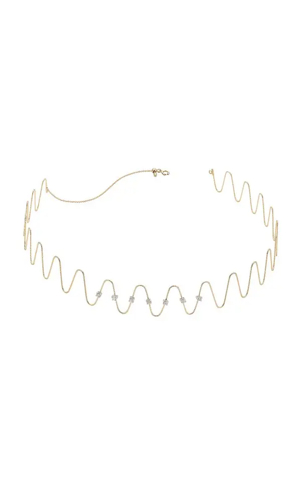 RITIQUE BY RITIKA ATWAL 18k Yellow And Titanium Wave Choker With Diamond - Gold
