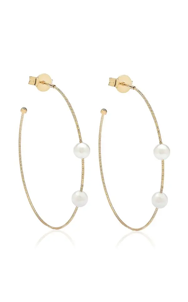 RITIQUE BY RITIKA ATWAL 18k Yellow And Titanium Nouveau Wire Hoop Earrings - Gold