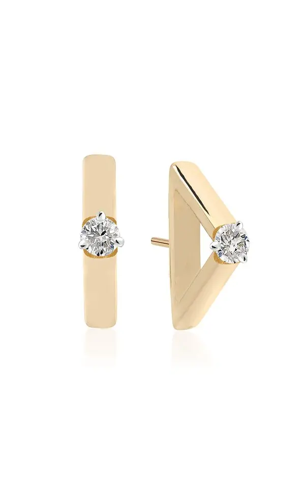 RITIQUE BY RITIKA ATWAL 18k Yellow Mini Tricone Diamond Stud Earrings - Gold