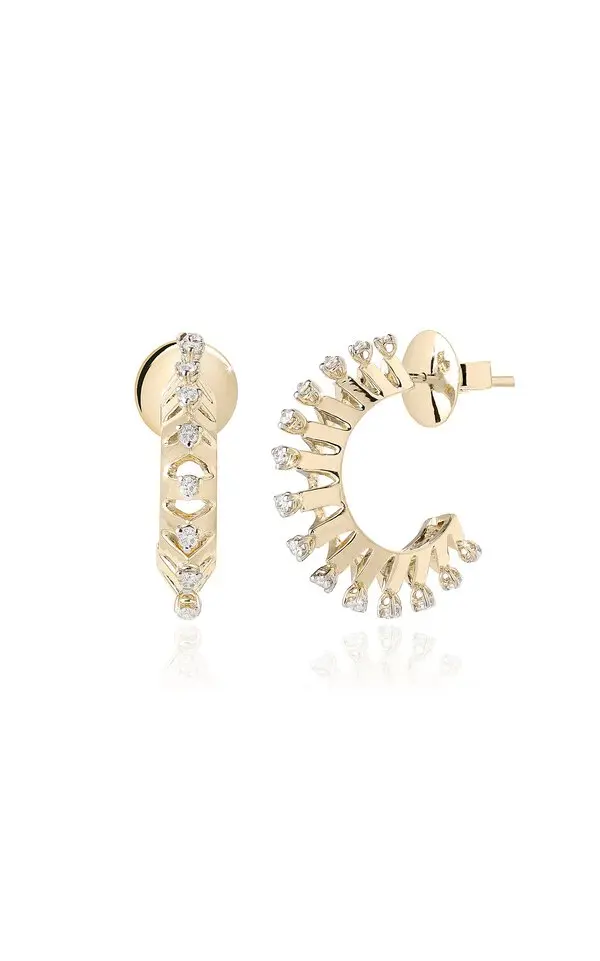 RITIQUE BY RITIKA ATWAL 18k Yellow And Diamond Hoop Earrings - Gold
