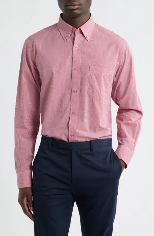 EAGLE Regular Fit Gingham Check Cotton Button-down Shirt - Red