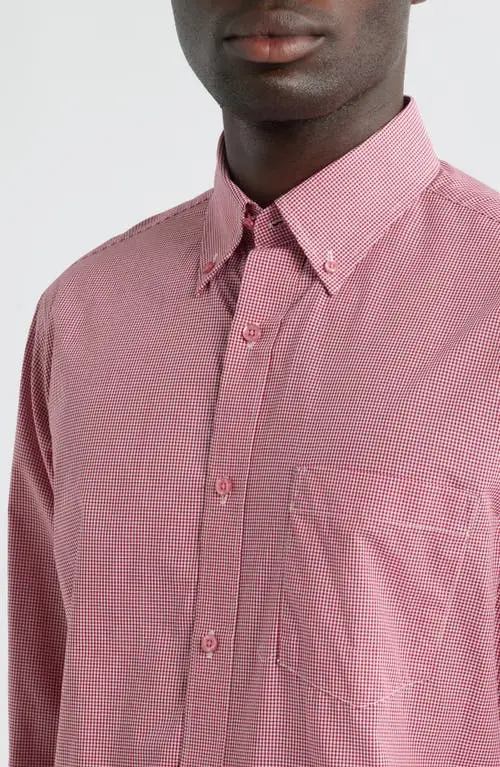 EAGLE Regular Fit Gingham Check Cotton Button-down Shirt - Red