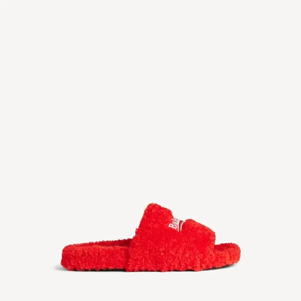 Balenciaga Furry Open Mule - Orange
