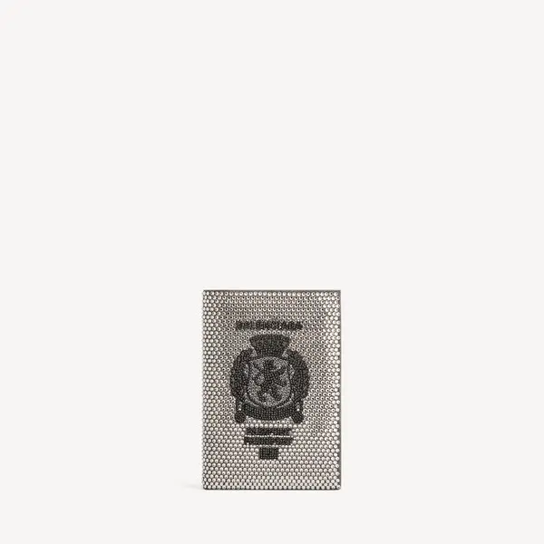 Balenciaga Passport Holder With Rhinestones - Grey